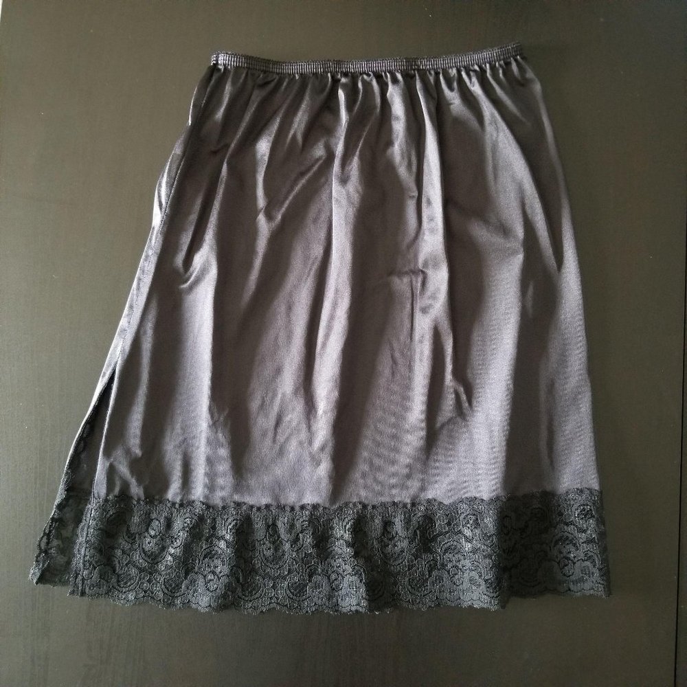 Vintage Sears Nylon Half Slip With Lace & Slit - Gem